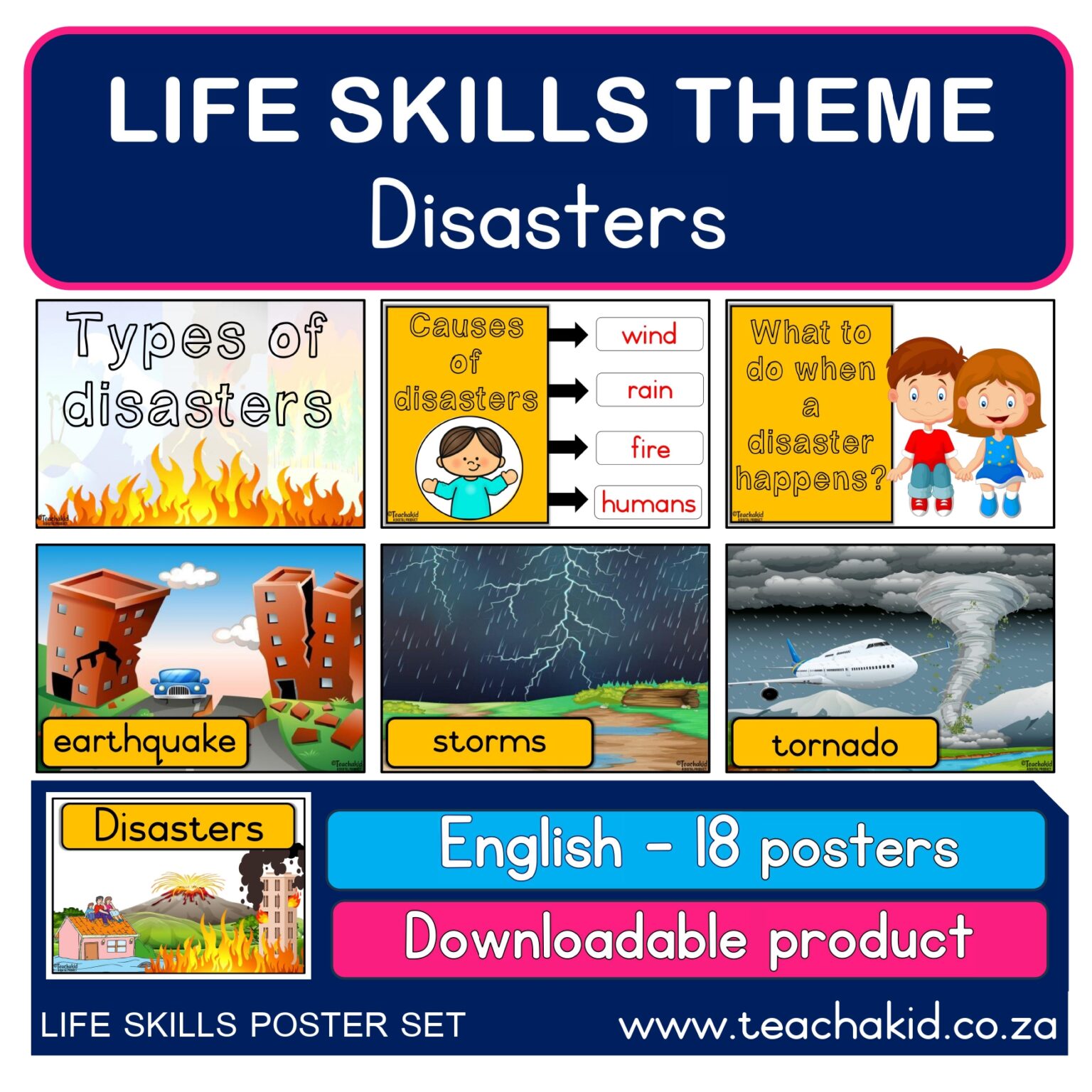 Life Skills posters Disasters (PDF) - Teachakid
