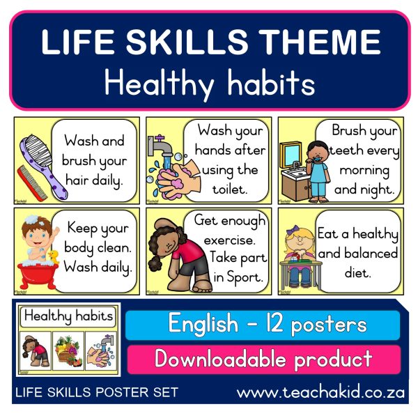 Life Skills posters Healthy habits (PDF) - Teachakid