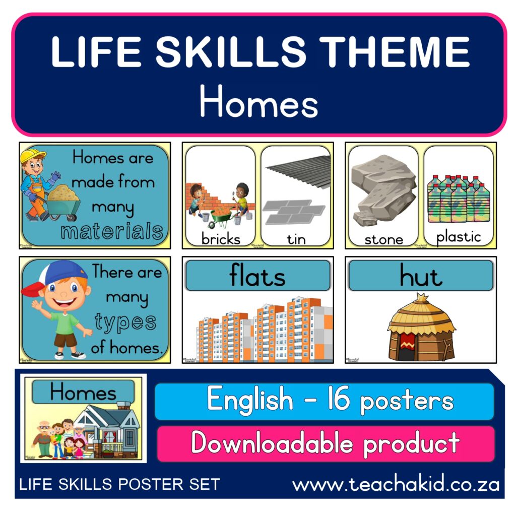 Life Skills posters Homes (PDF) - Teachakid