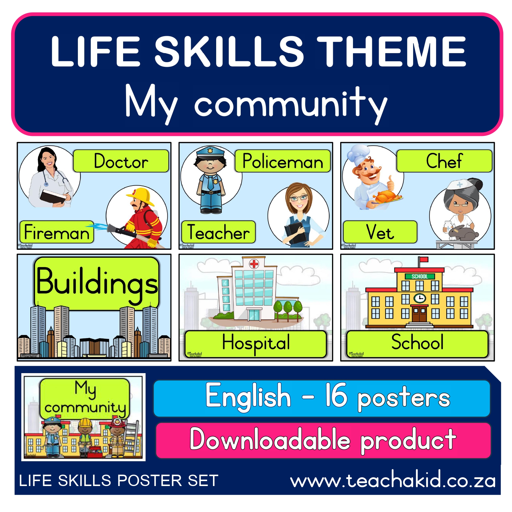 Life Skills posters My community (PDF) - Teachakid