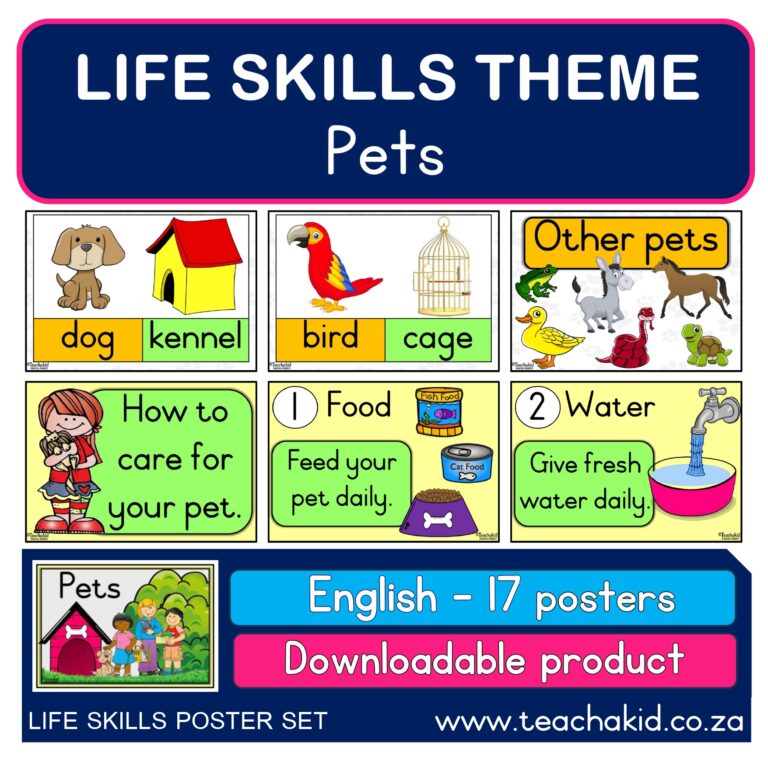 Life Skills posters Pets (PDF) - Teachakid