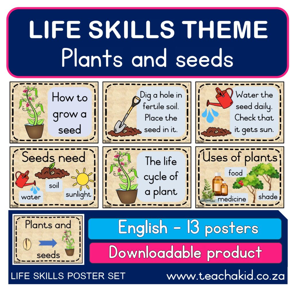 Life Skills posters Plants and seeds (PDF) - Teachakid