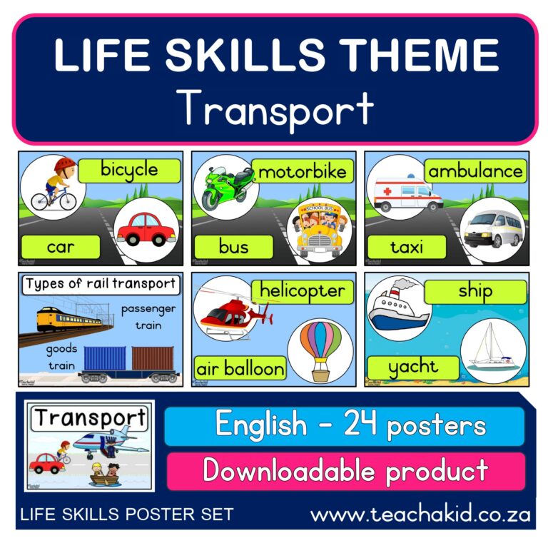 Life Skills posters Transport 02 (PDF) - Teachakid