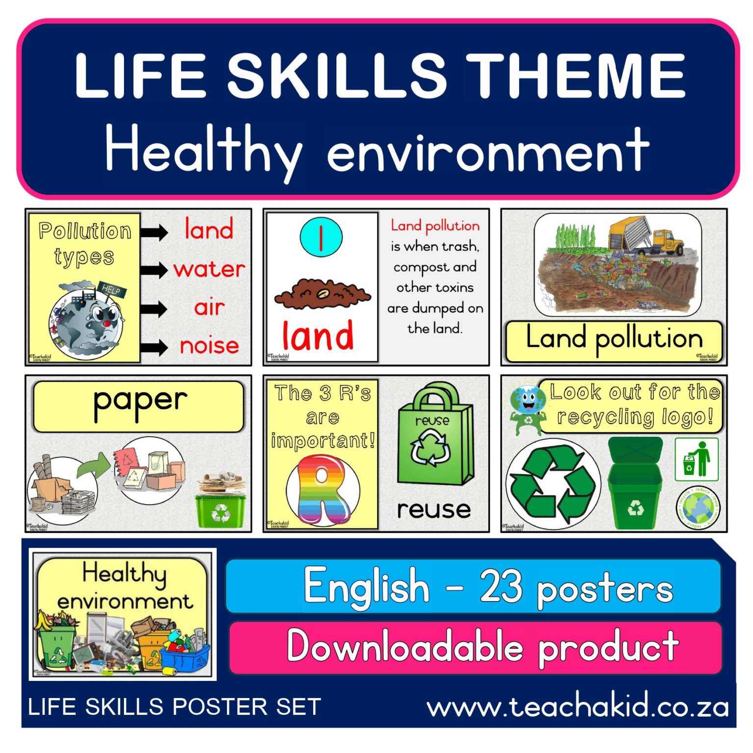 Life Skills posters Healthy environment (PDF) - Teachakid