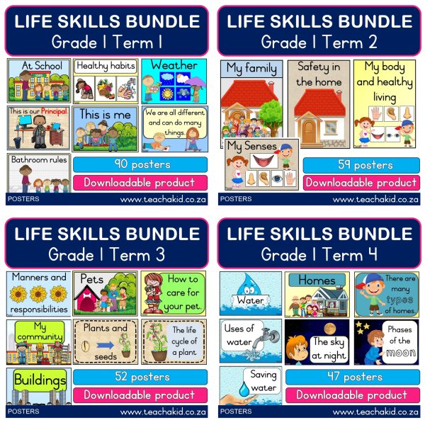 Grade 1 Life Skills year bundle (PDF) - Teachakid