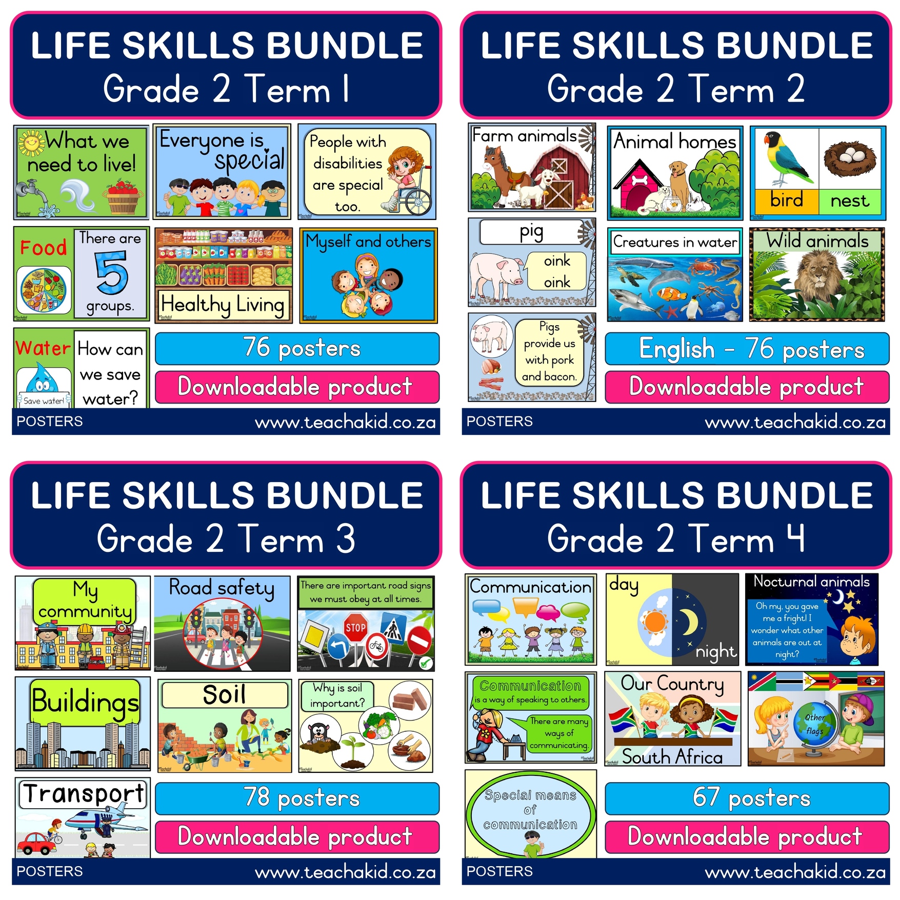 Grade 2 Life Skills year bundle (PDF) - Teachakid