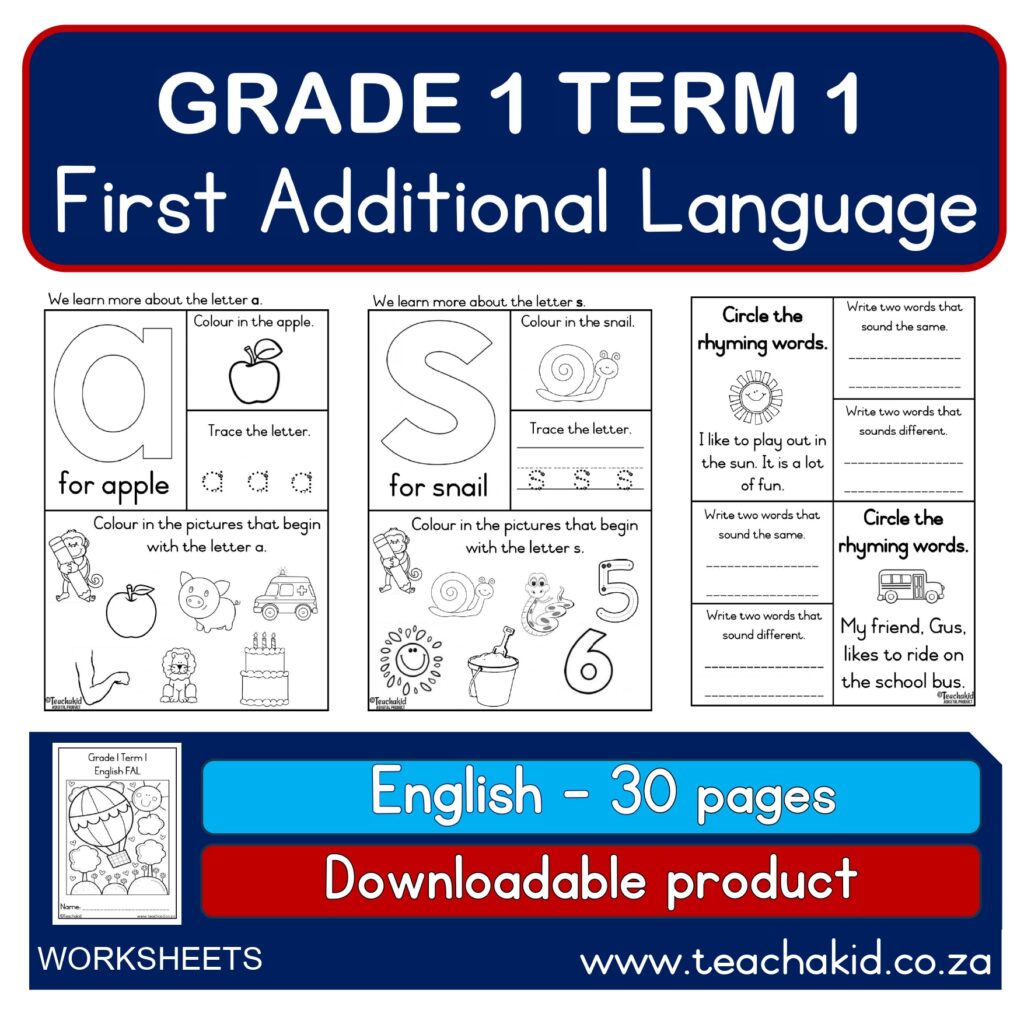 Grade 1 Term 1 English First Additional Language (PDF) - Teachakid