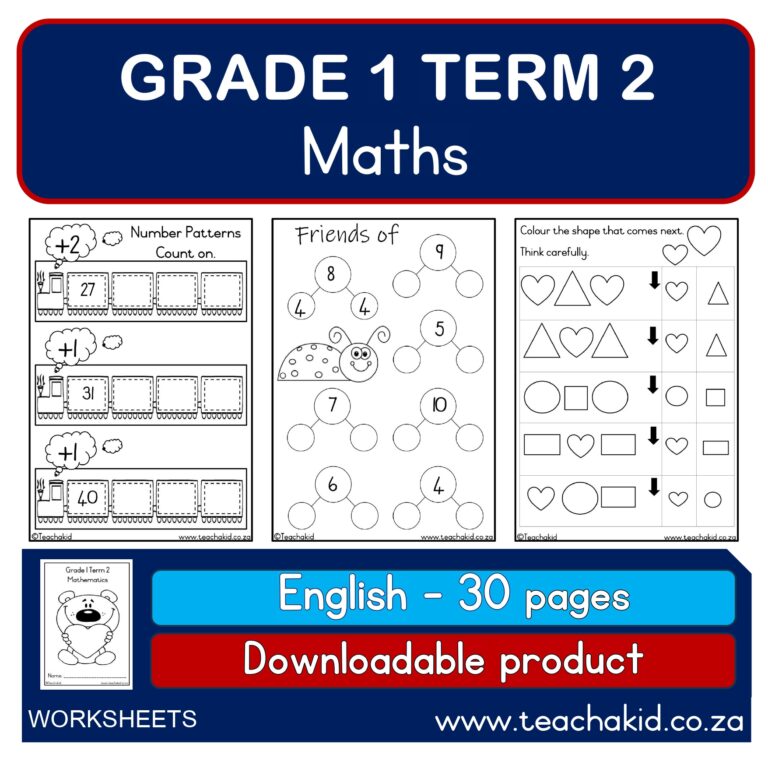 Grade 1 Term 2 Maths (PDF) - Teachakid