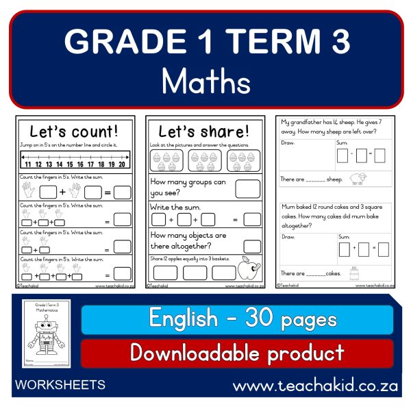 Grade 1 Term 3 Maths (PDF) - Teachakid