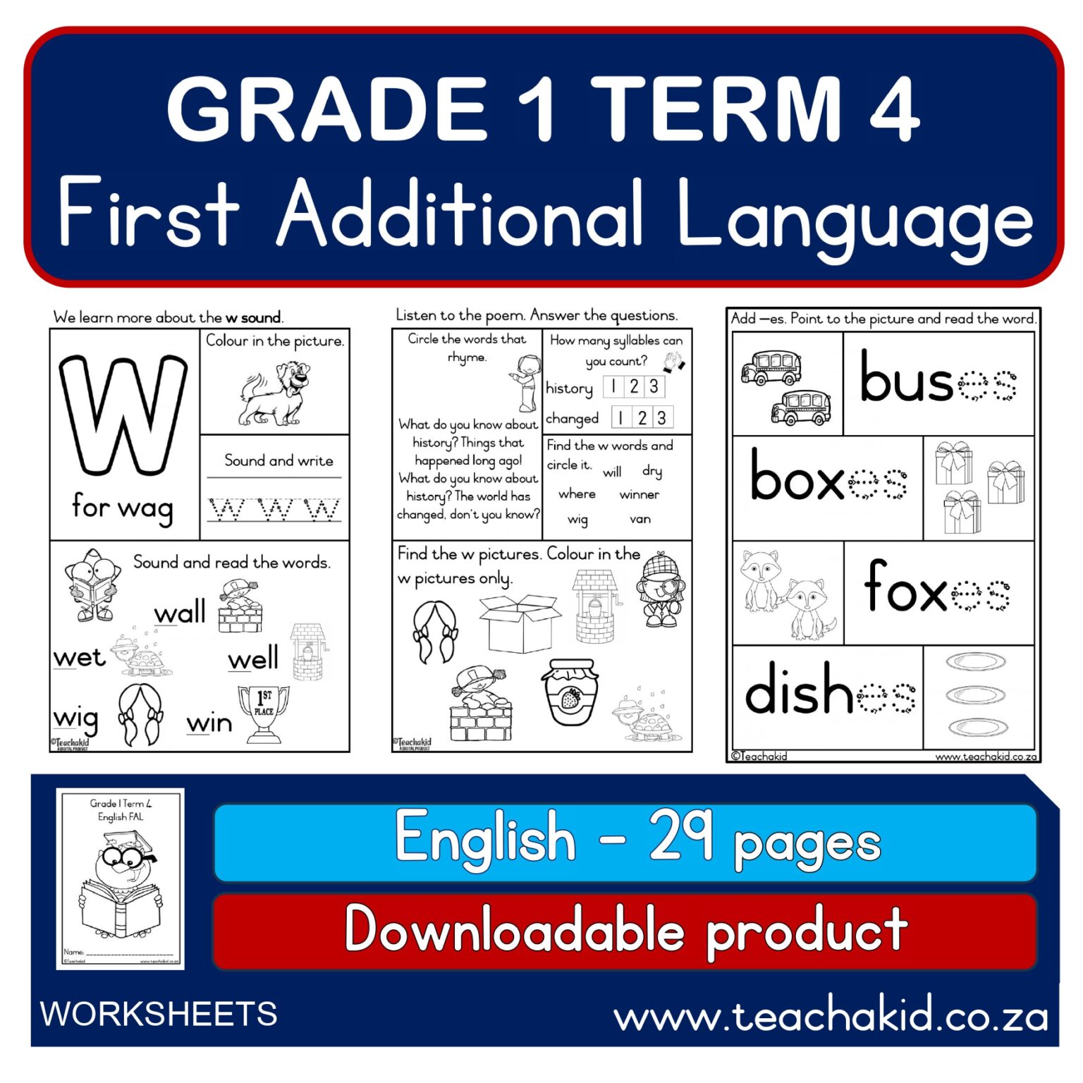 Grade 1 Term 4 English First Additional Language (PDF) - Teachakid