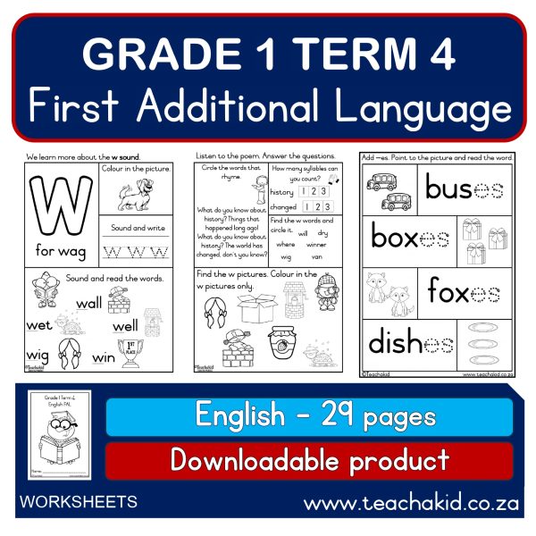 Grade 1 Term 4 English First Additional Language (PDF) - Teachakid
