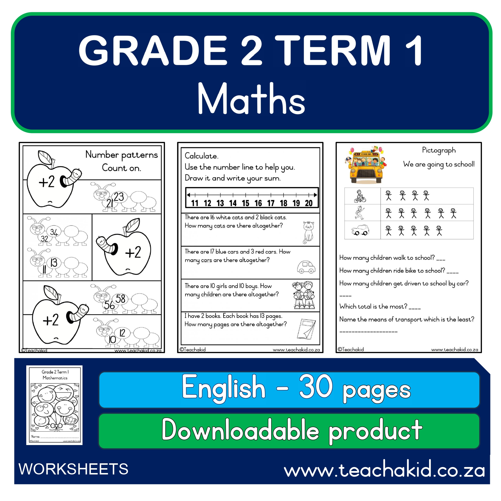 Grade 2 Term 1 Maths (PDF) - Teachakid
