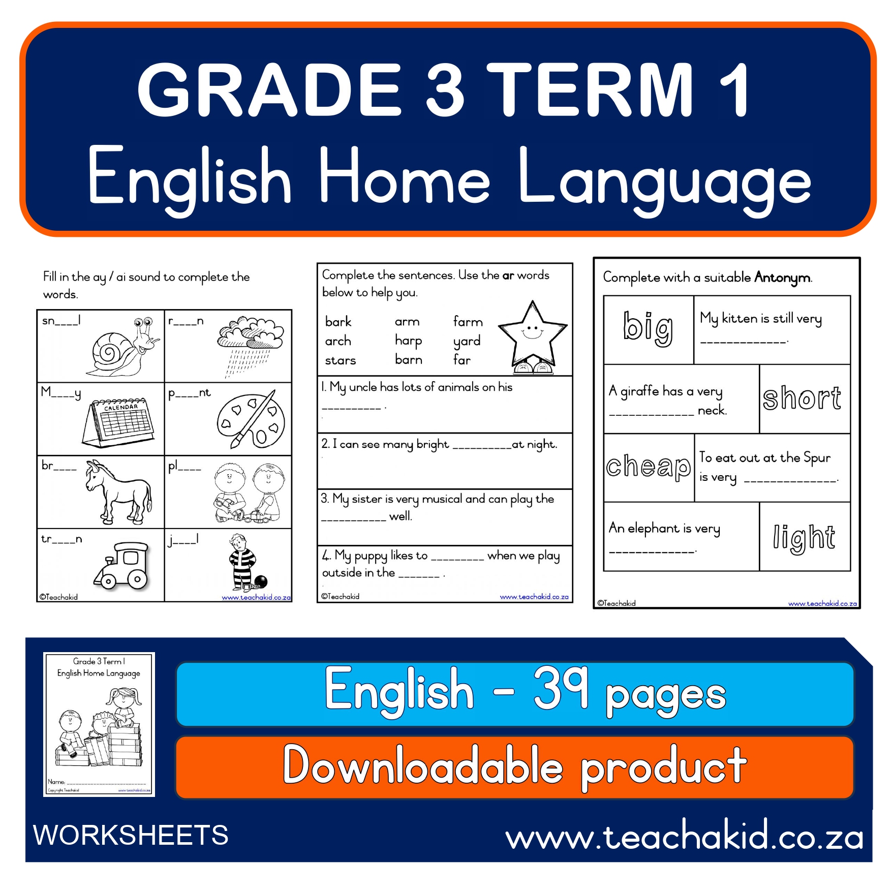 Grade 3 Term 1 English Home Language (PDF) - Teachakid