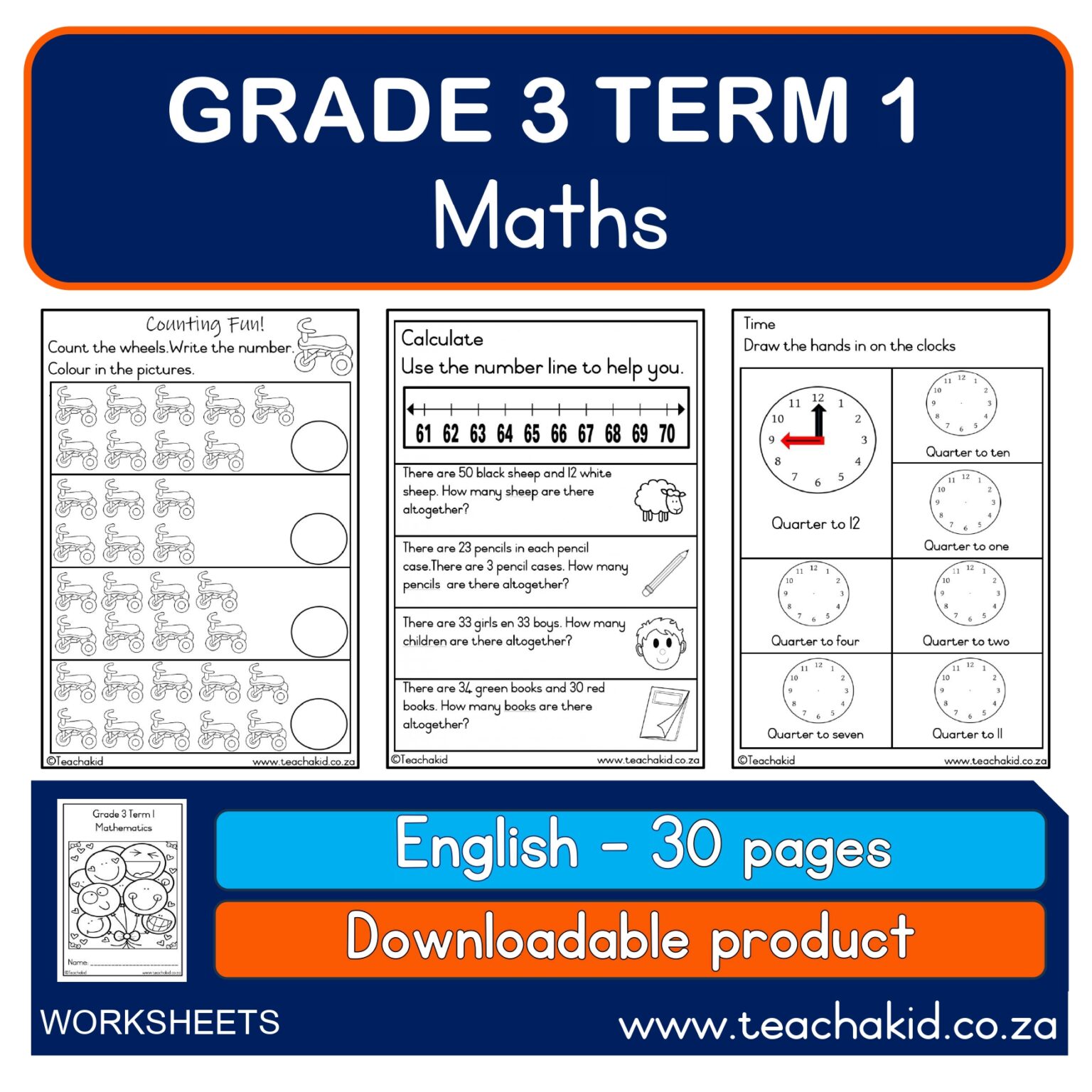 Grade 3 Term 1 Maths (PDF) - Teachakid