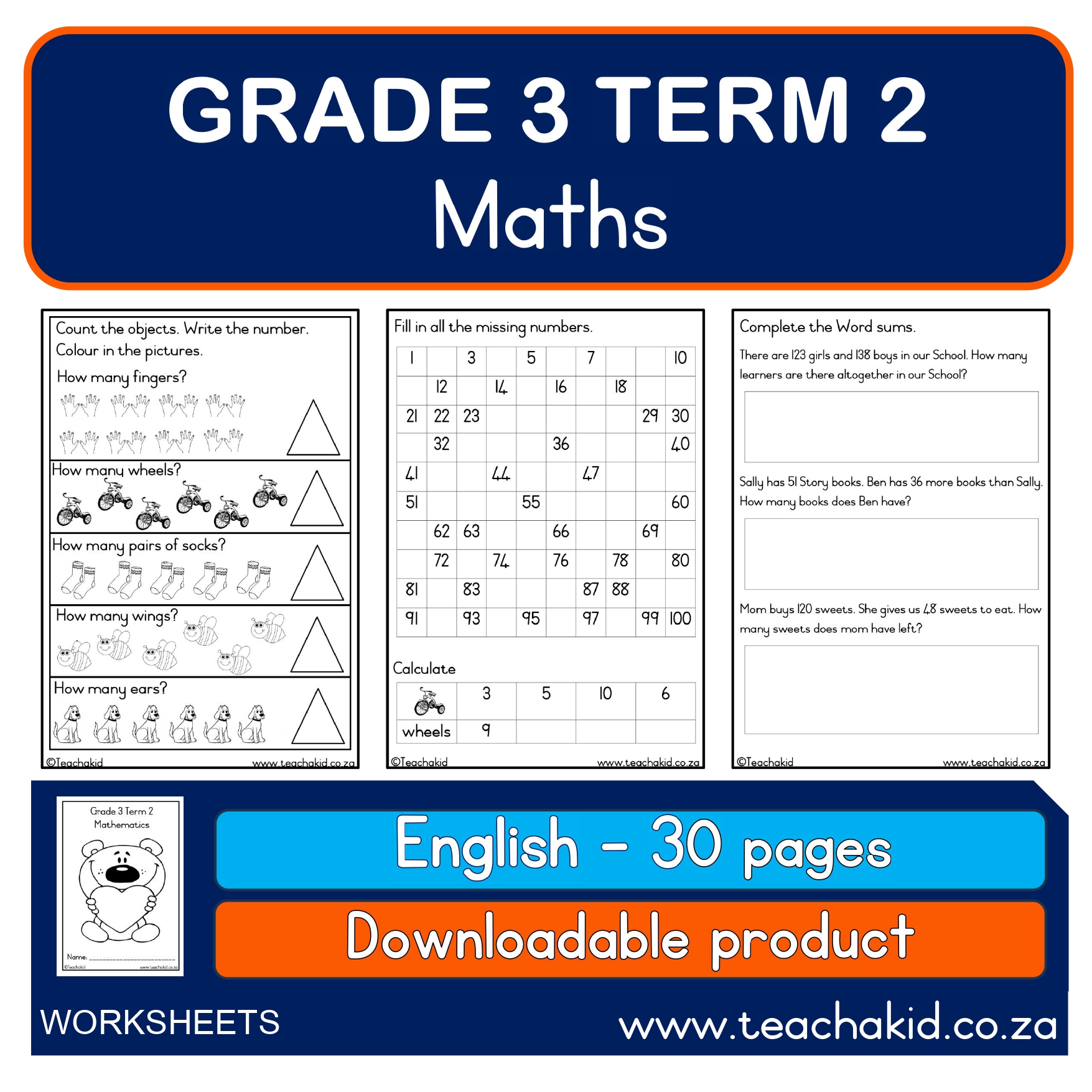 Grade 3 Term 2 Maths (PDF) - Teachakid