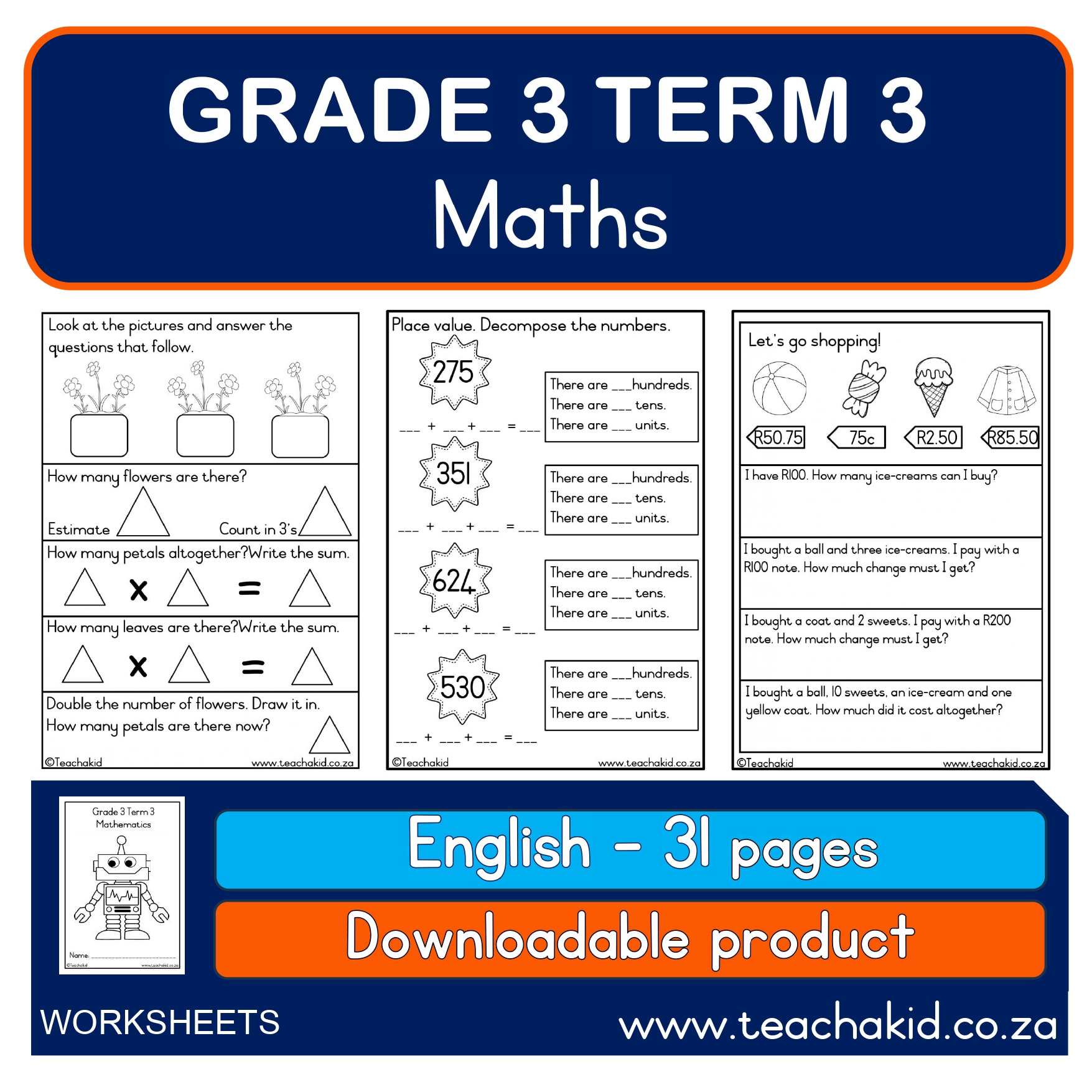 Grade 3 Term 3 Maths (PDF) - Teachakid
