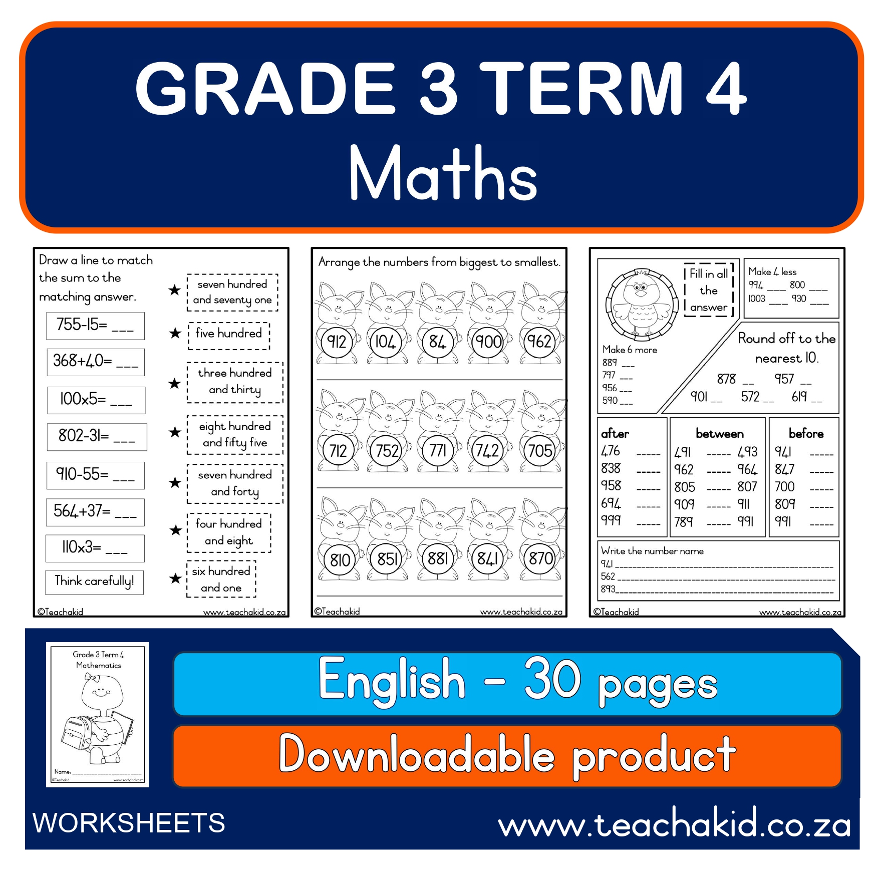 Grade 3 Term 4 Maths (PDF) - Teachakid