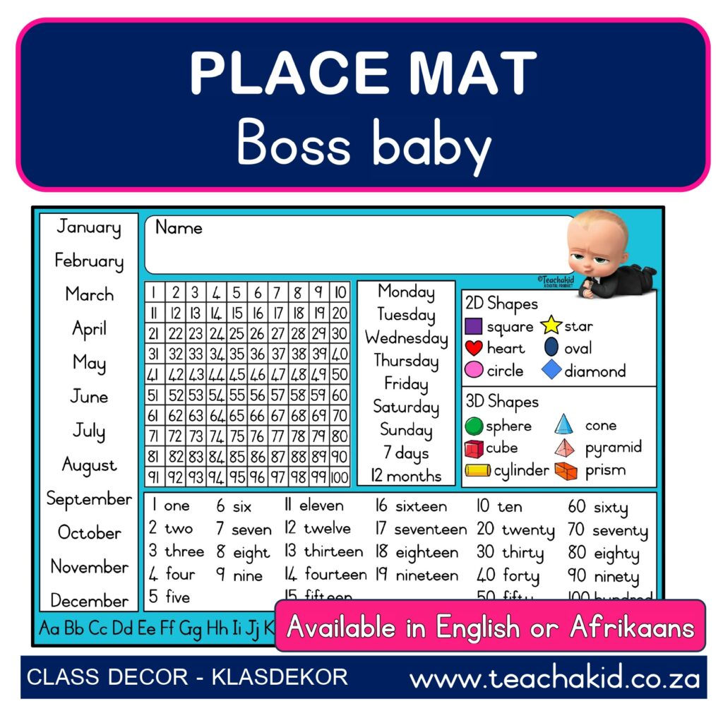 Boss baby blue – place mat 02 (PDF) - Teachakid