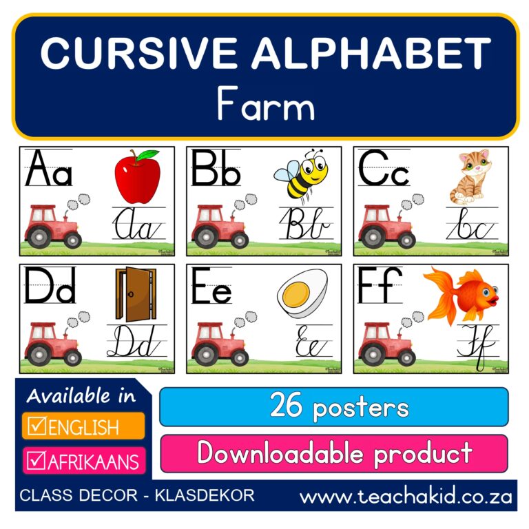 Farm – cursive alphabet (PDF) - Teachakid