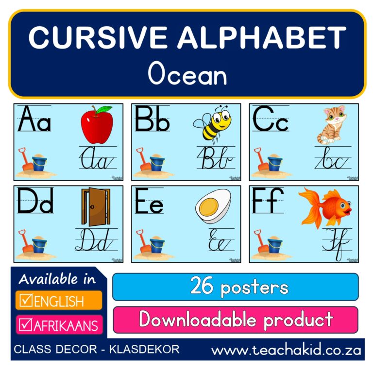 Ocean – cursive alphabet (PDF) - Teachakid