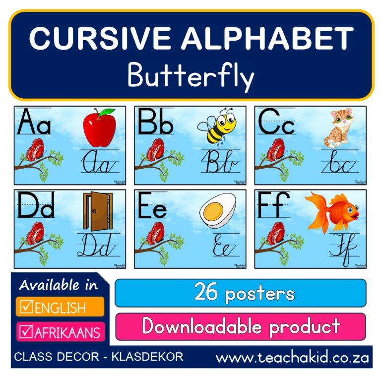 Butterfly – cursive alphabet (PDF) - Teachakid