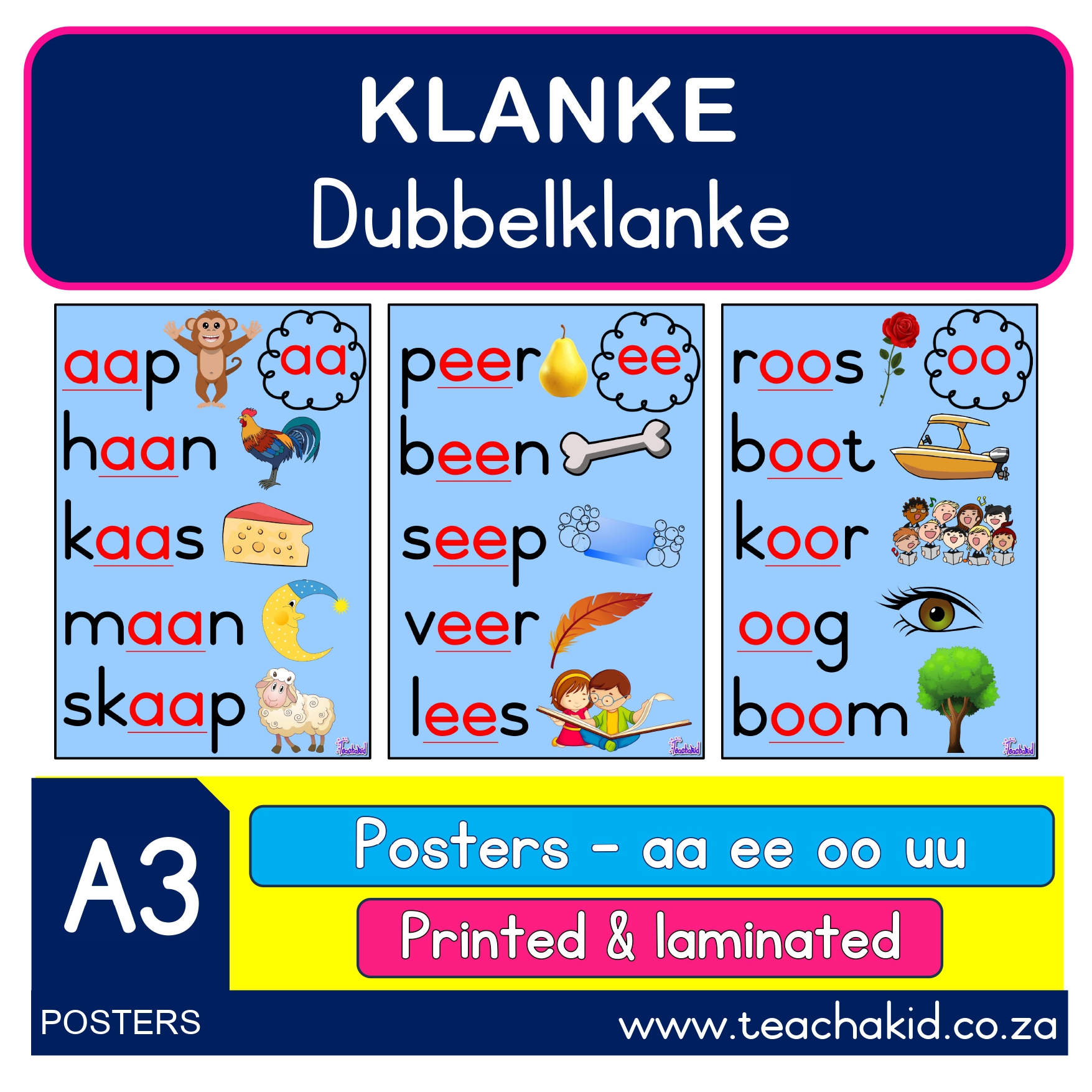 Klanke – Dubbelklanke (printed) - Teachakid