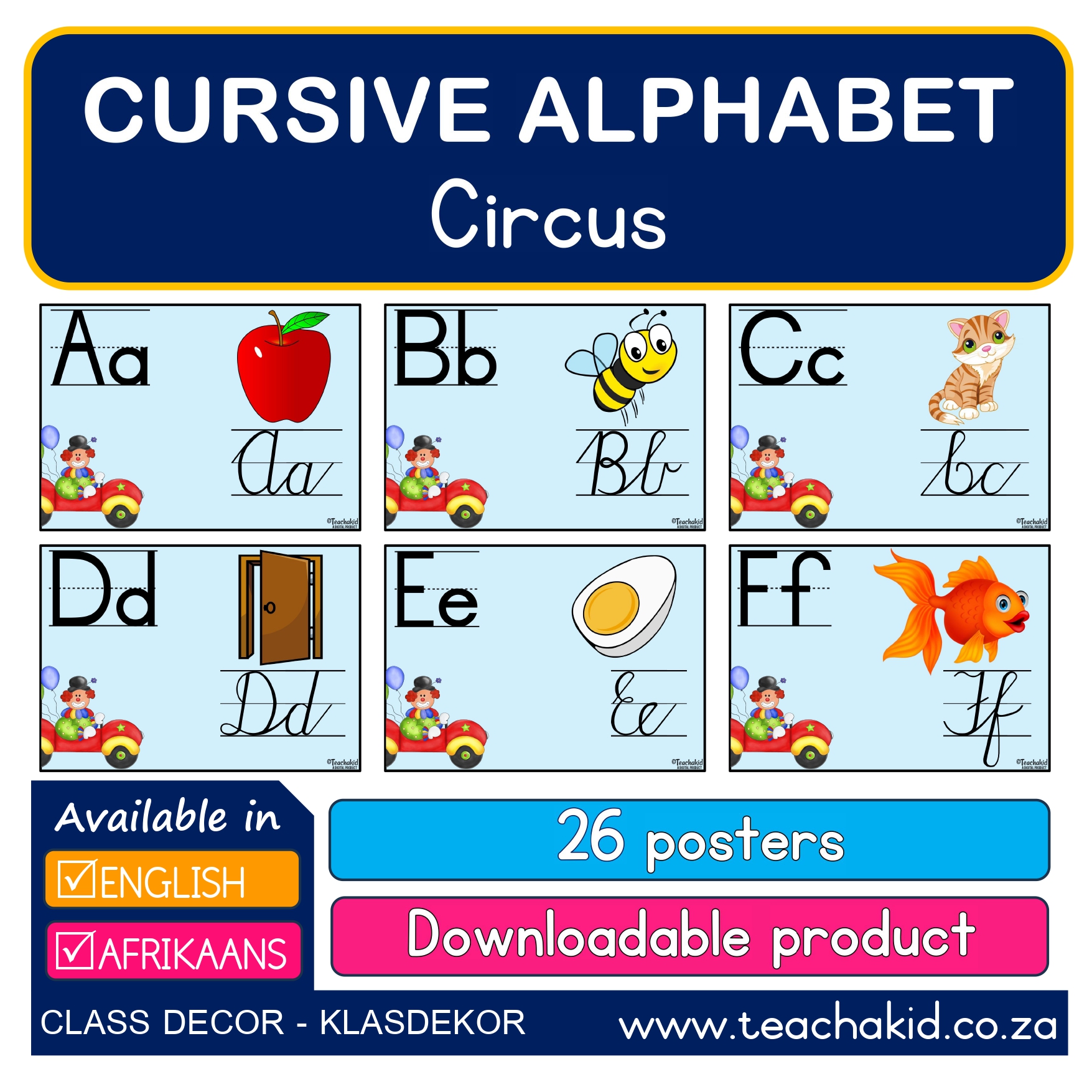 Circus – cursive alphabet (PDF) - Teachakid