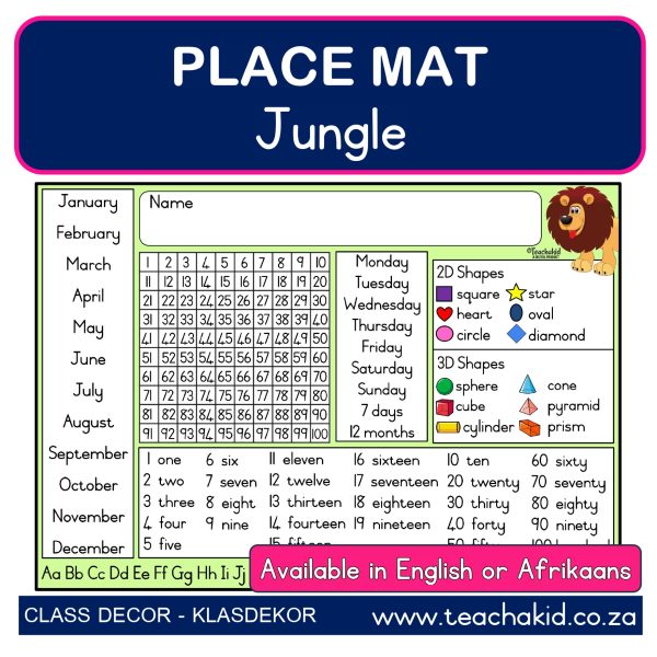 Jungle – place mat 02 (PDF) - Teachakid