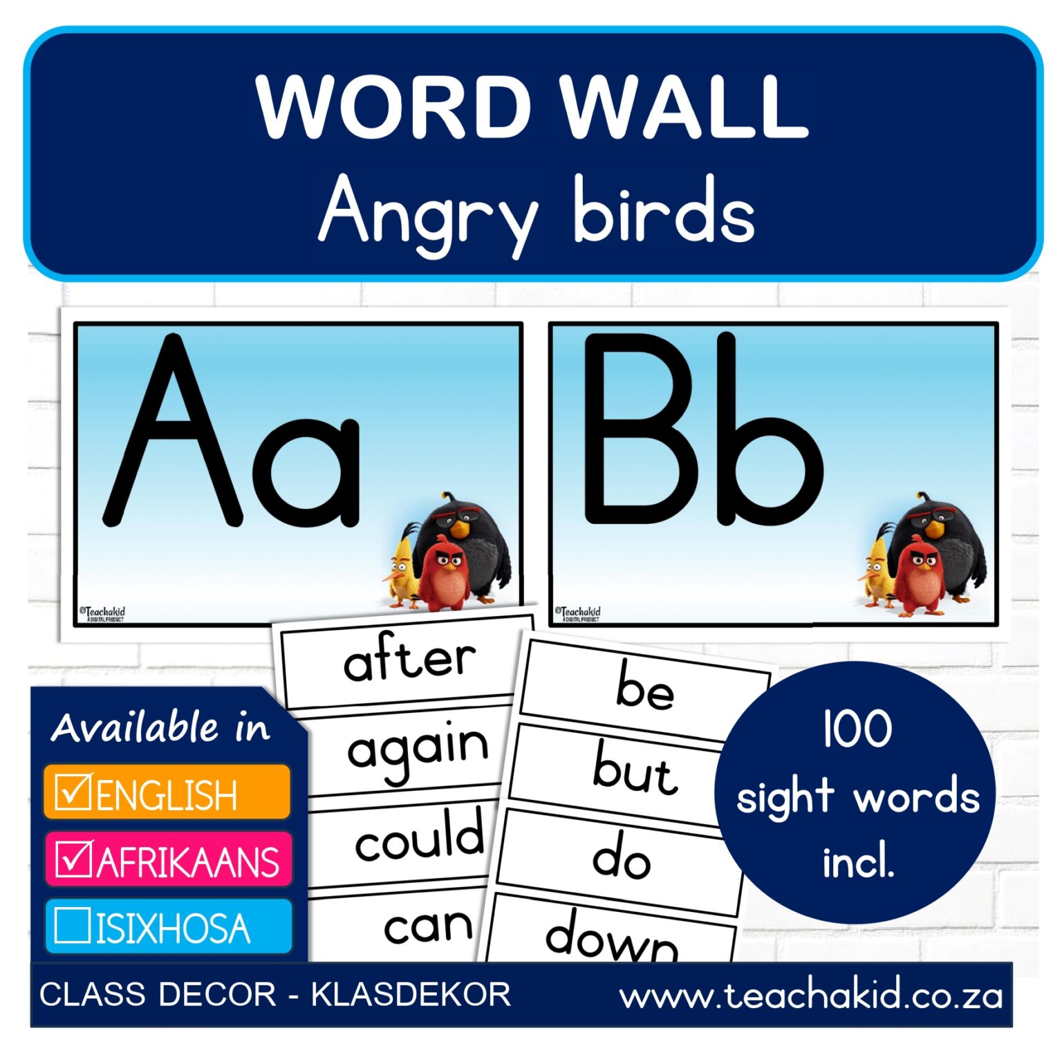 Angry birds – word wall (PDF) - Teachakid